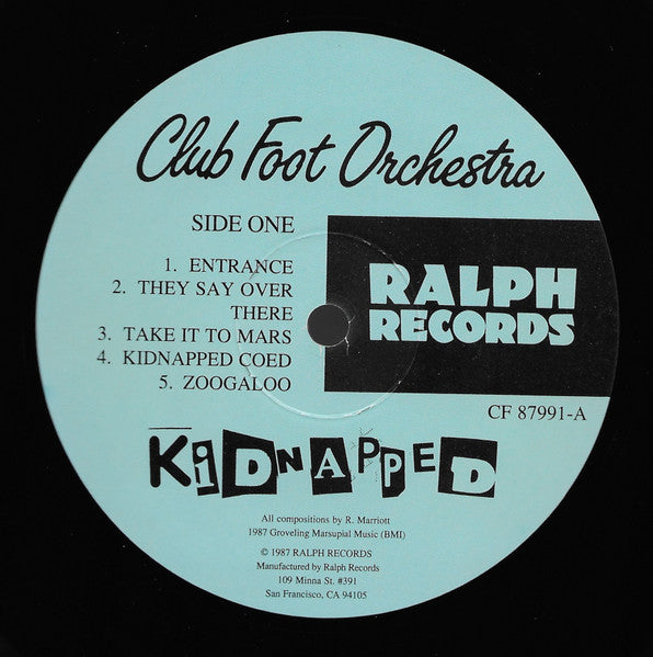 Club Foot Orchestra: Kidnapped 12" – Sorry State Records