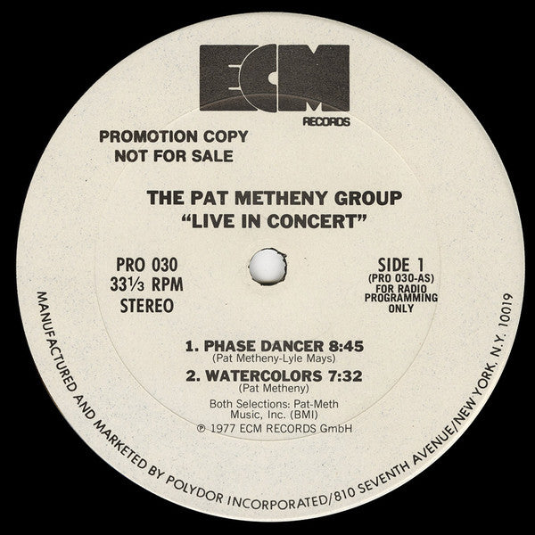 Pat Metheny Group: Live In Concert 12" – Sorry State Records