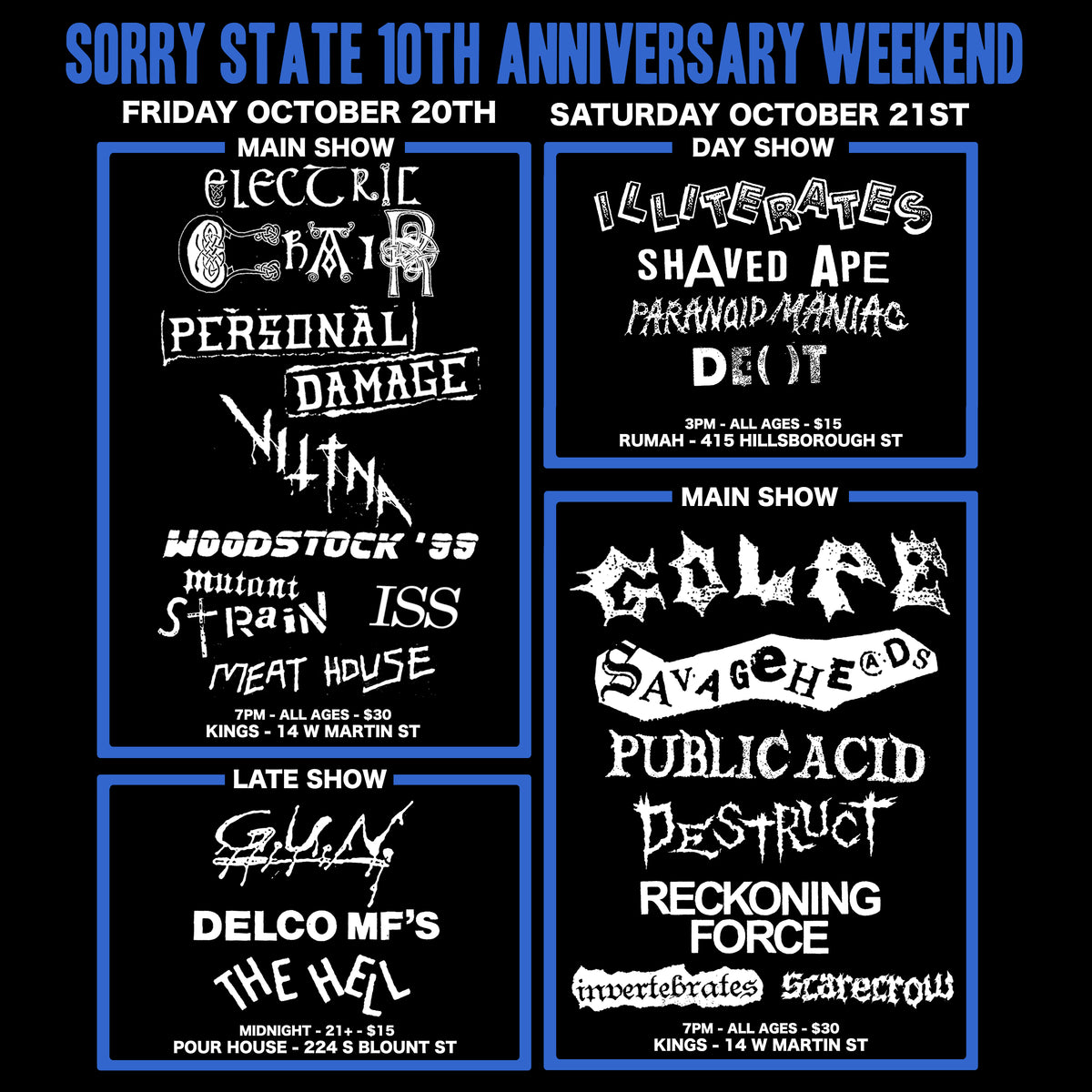 Sorry State Records 10th Anniversary Weekend Tickets