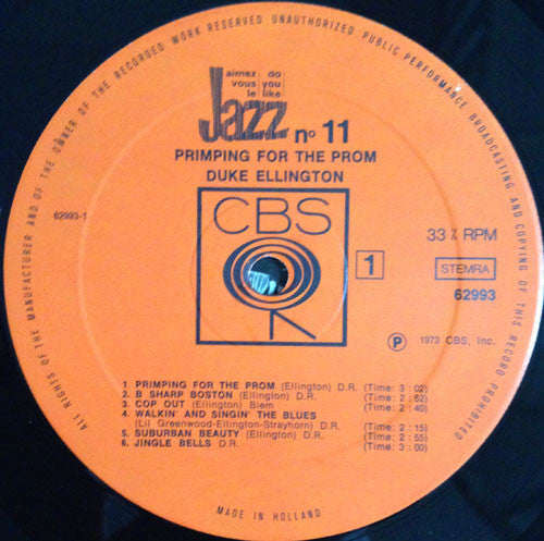 Duke Ellington And His Orchestra: Primping For The Prom 12" – Sorry ...