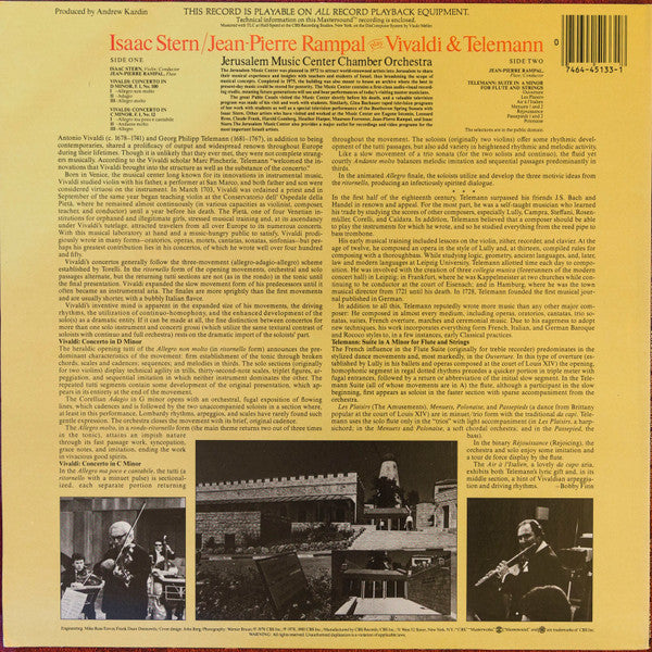 Isaac Stern: Isaac Stern / Jean-Pierre Rampal Play Vivaldi & Telemann ...
