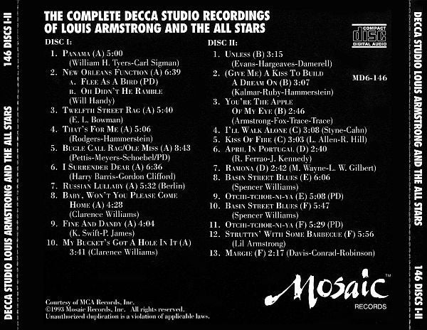 Louis Armstrong And His All-Stars: The Complete Decca Studio Recording – Sorry State Records