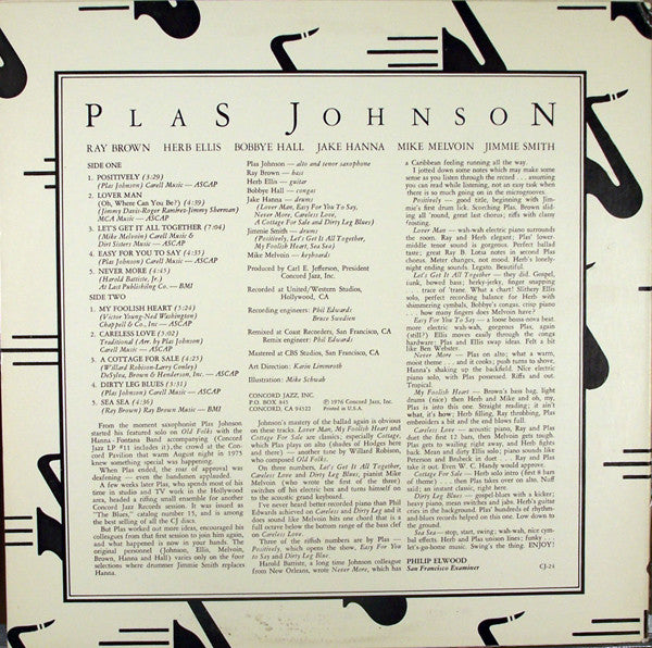 Plas Johnson: Positively 12" – Sorry State Records